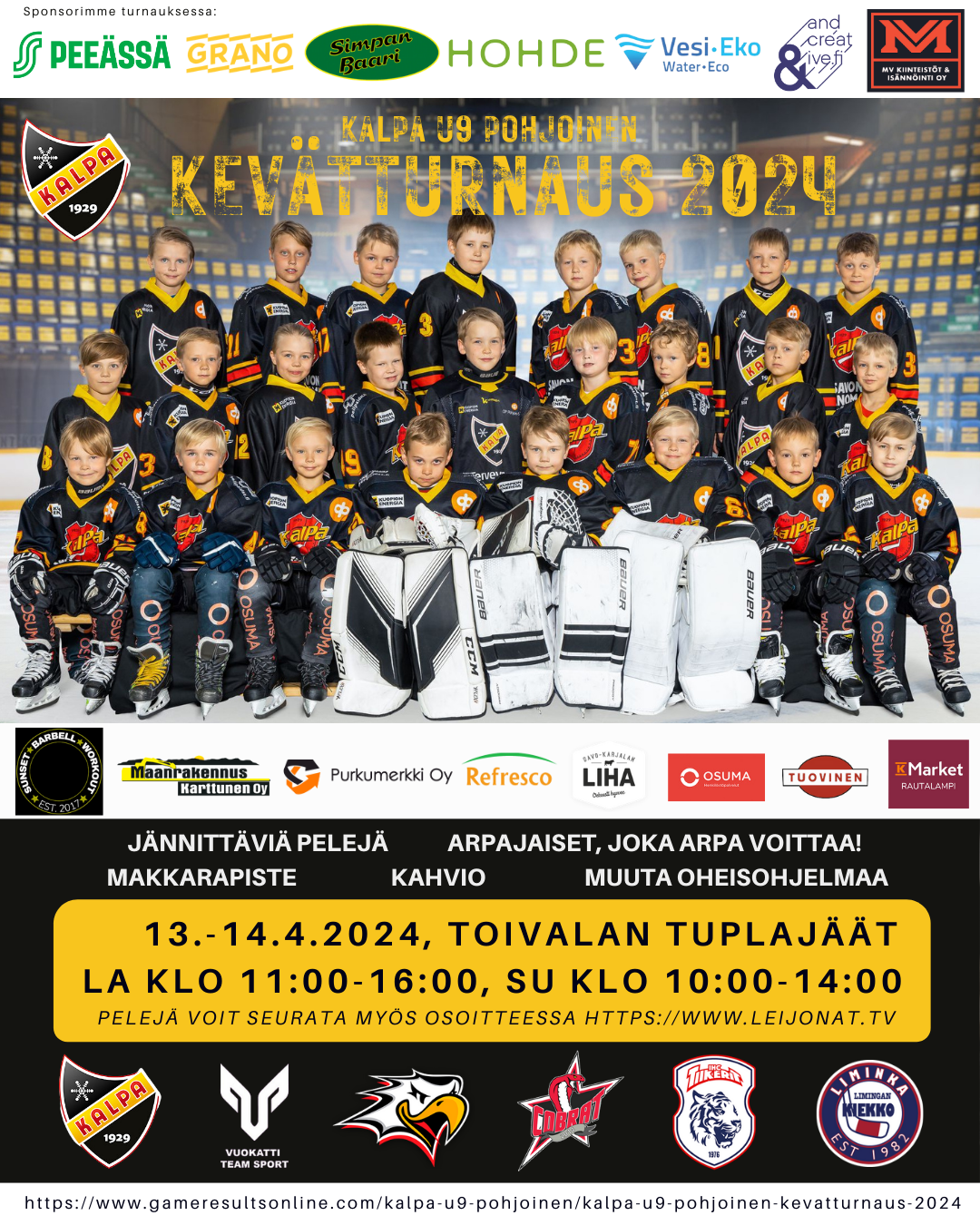 Kalpa U9 Pohjoinen- Kevätturnaus 2024 | Kalpa U9 Pohjoinen ...